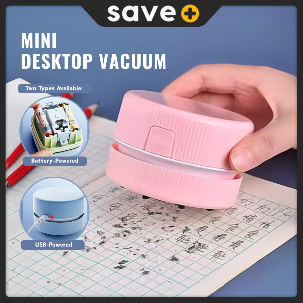 SAVE Mini Desktop Vacuum Portable Keyboard Table Cleaner Wireless Dust ...