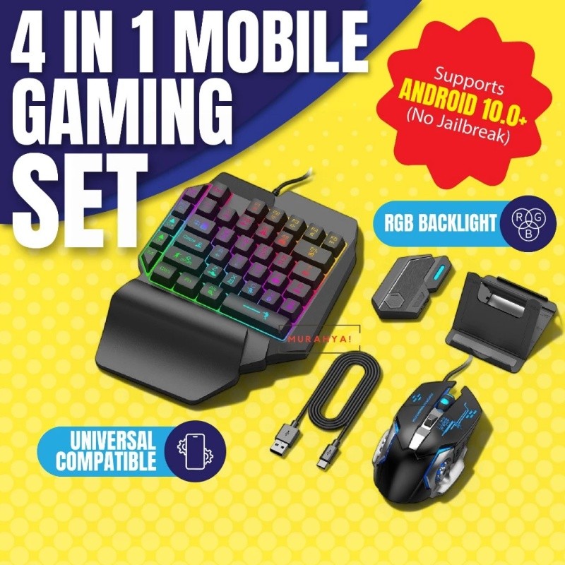 Gaming Converter Mobile Gaming Keyboard Mouse Converter Set PUBG gaming ...