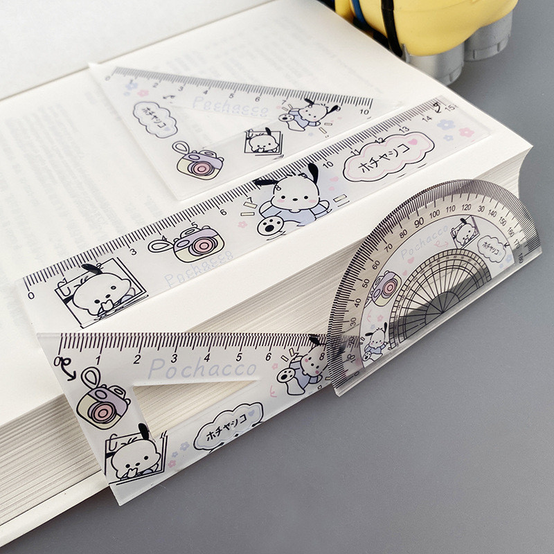 Pacha Dog Kuromi Acrylic Cute Ruler Writing Board Student Ruler Full ...