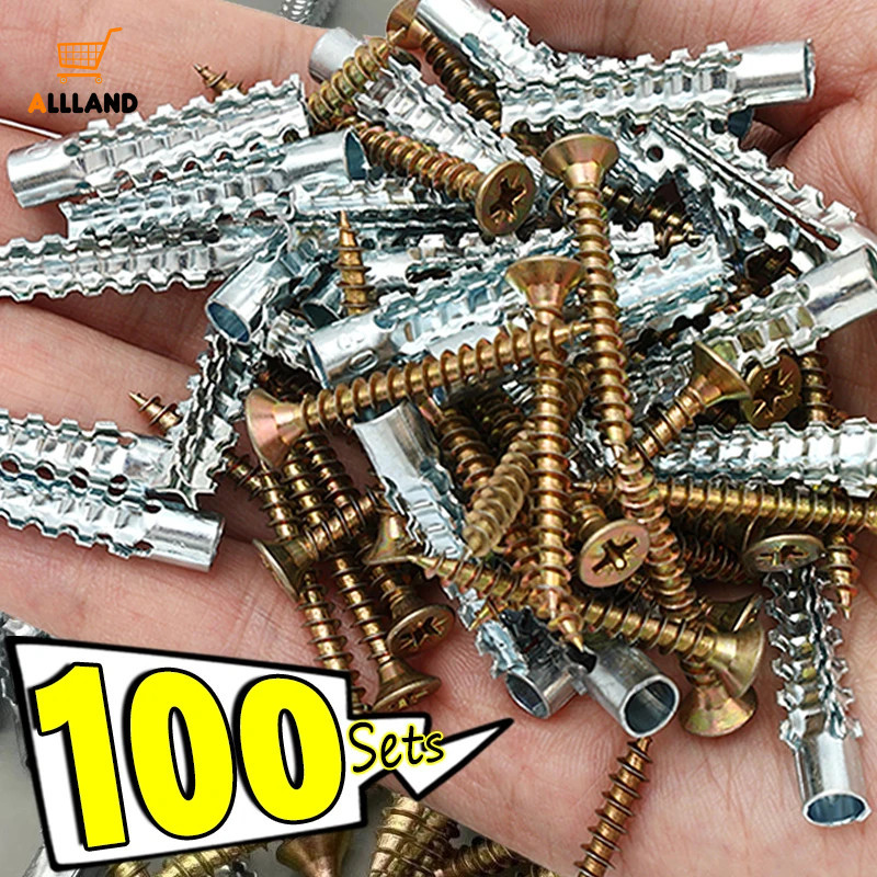 20/30/50/100 Sets Steel Expansion Tube Pipe - Self Tapping Screw ...