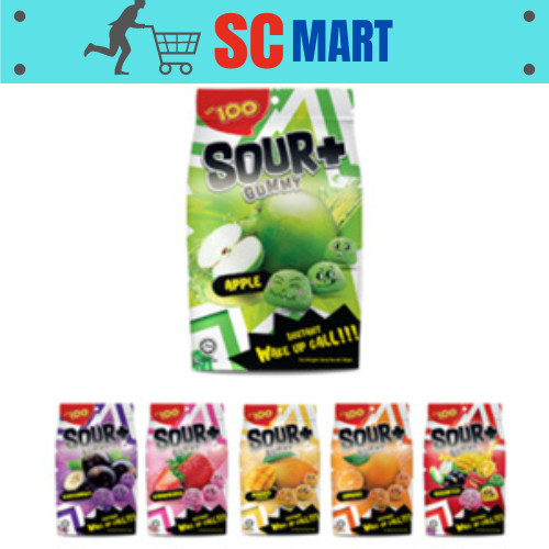 [SC] Lot 100 Sour Gummy Candy V/Pack 95g (Apple/Orange/Grape/Mango ...