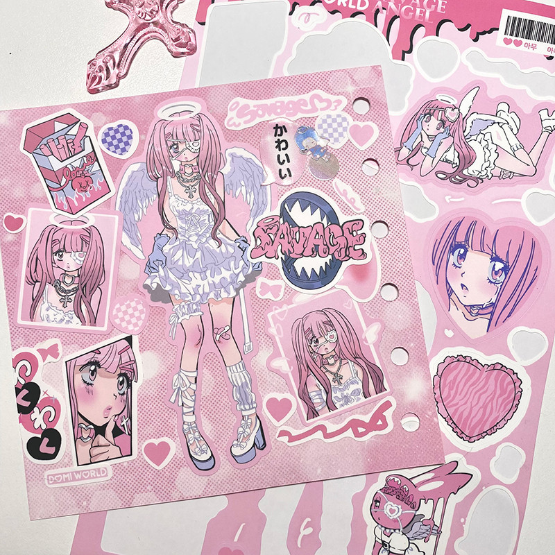 Domi Stickers Demon Angel Korean Character Stickers doki Mobile Phone ...