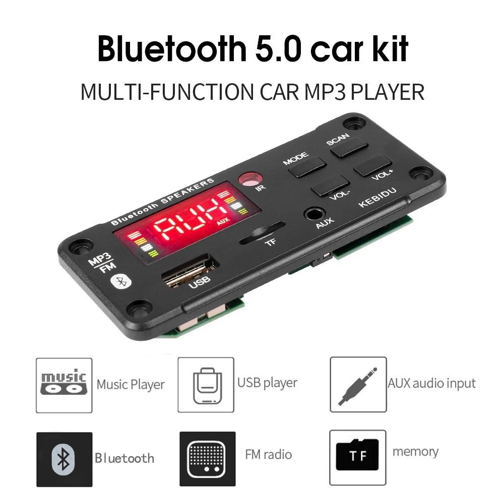 12V MP3 Wireless Bluetooth 5.0 Decoder Board Car Audio USB TF FM Radio ...