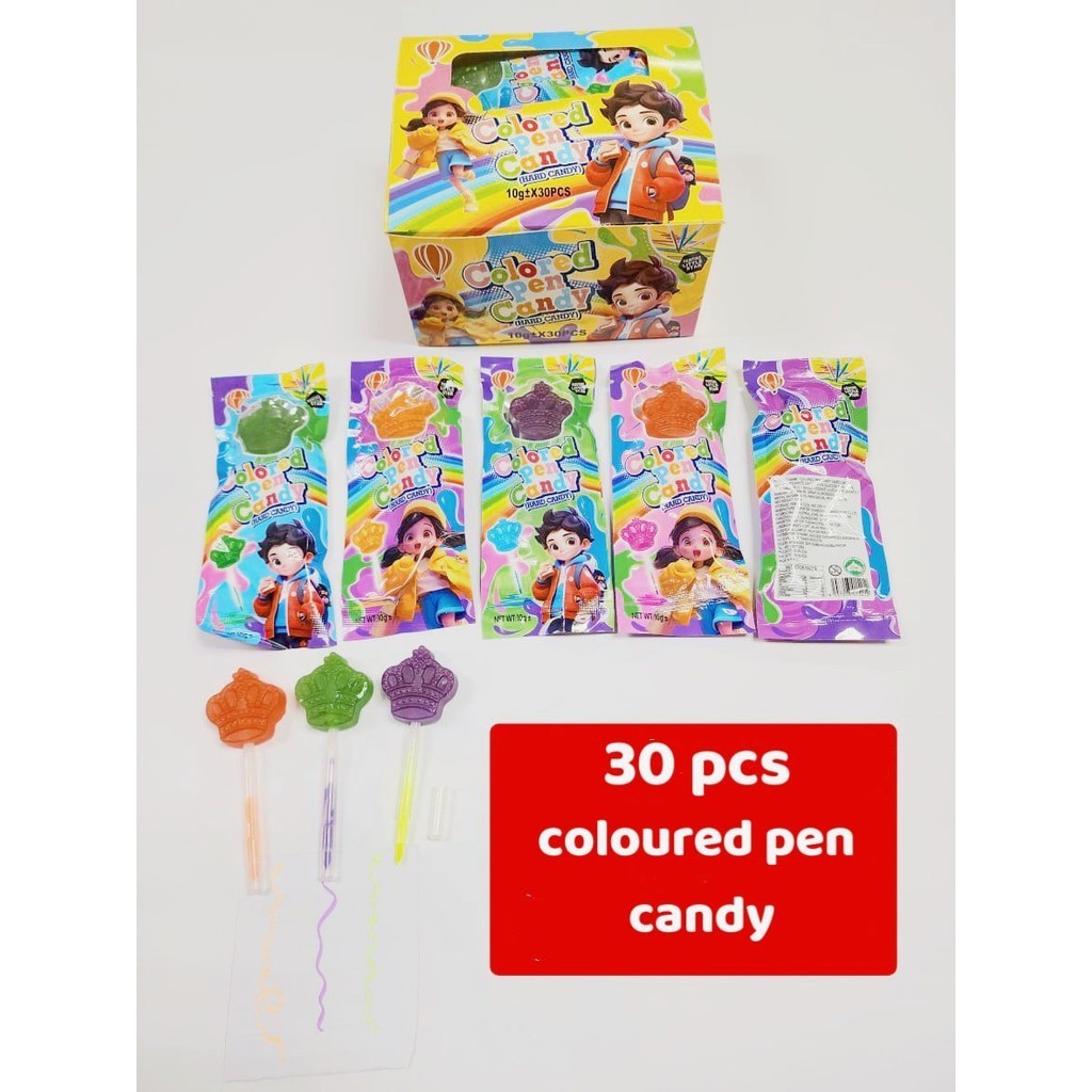 30pcs Colored Pen Candy (Hard Candy) with Painting Little Star (± ...