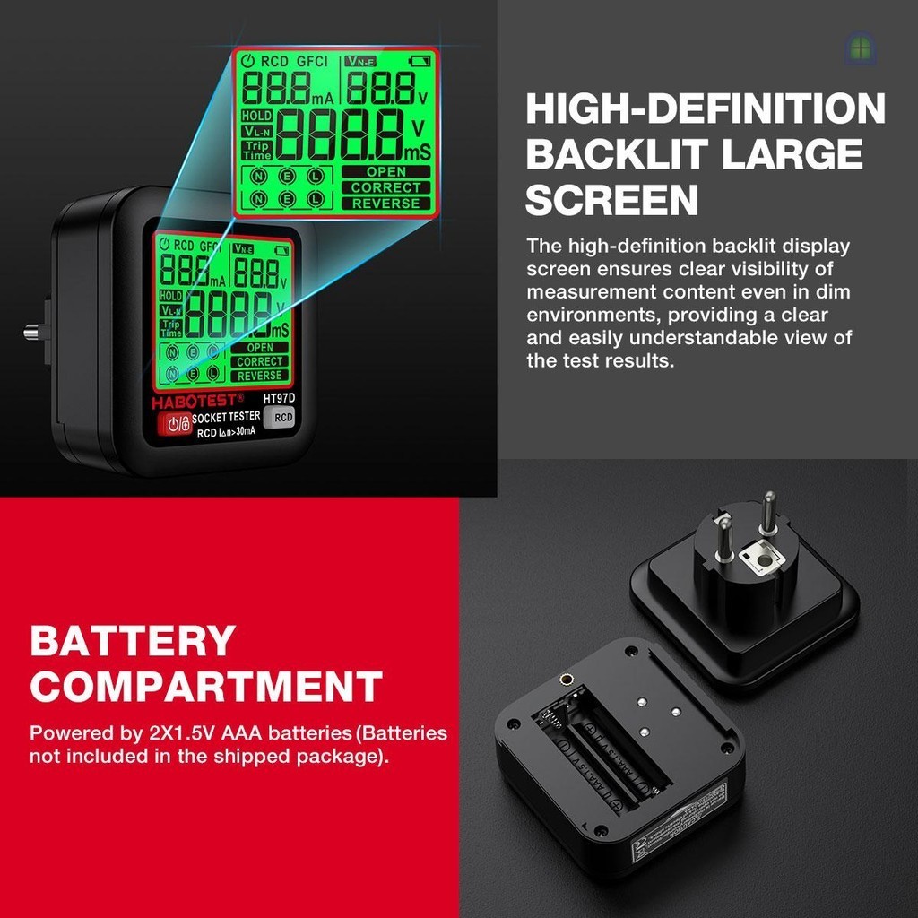 Socket Tester HT97E HABOTEST Tester Detector Tester Voltage Socket ...