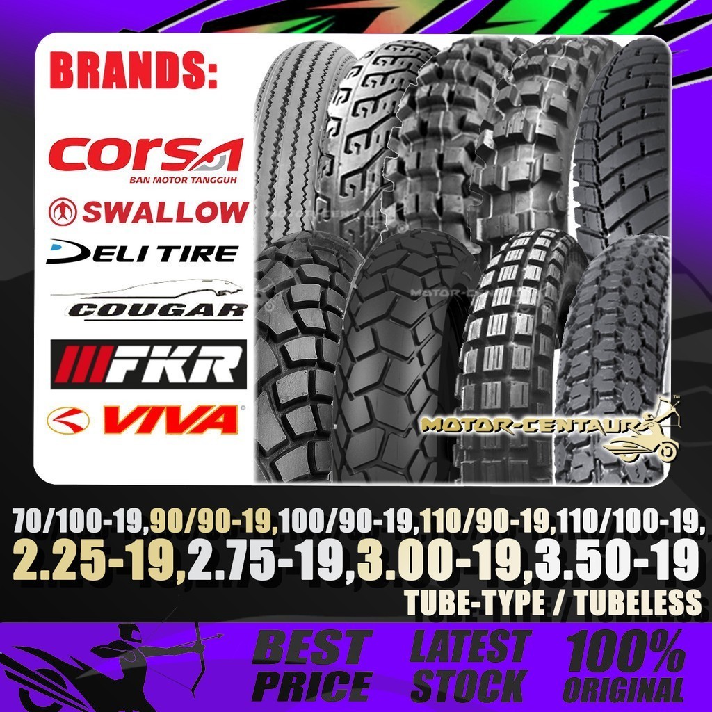 TAYAR 2.25,225,2.75,275,3.00,350,70/100,90/90,100/90,110/100-19 FKR ...