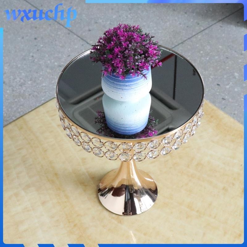 [wxuchp] Elegant Round Mirrored Cake Stand Dessert Serving Dish Rack ...