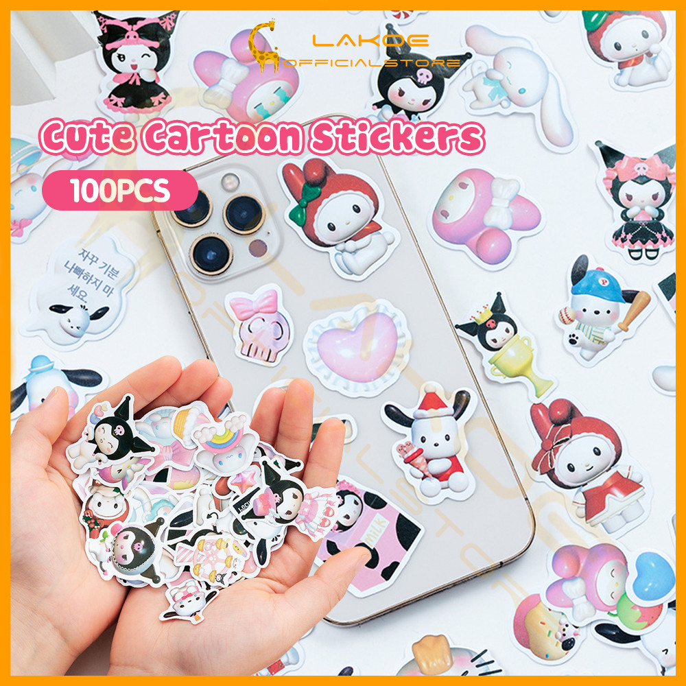 LAKOE 100Pcs Cute Stickers Sanrio Scrapbooking Stickers Decoration ...