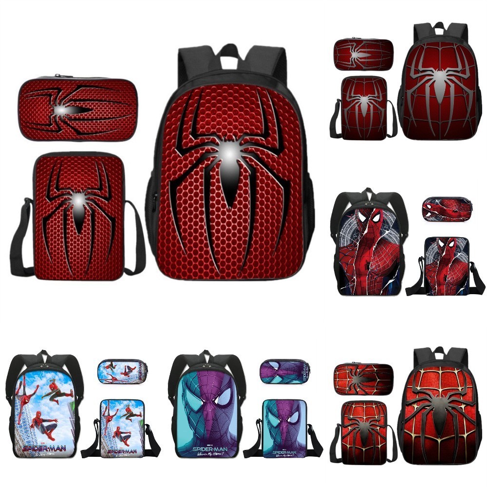 Children's Printed Spider Man Three Piece School Bag 3D Printed Cartoon ...
