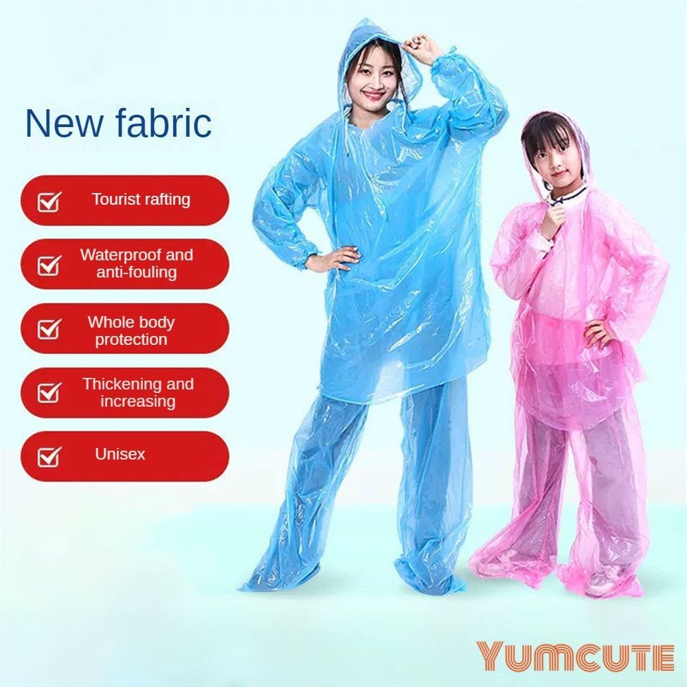 Disposable Raincoat Raincoat Rain Pants Suit Thickened Full Body ...