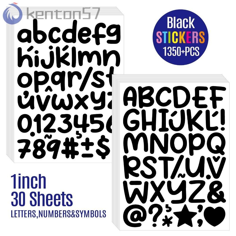 Small Letter Stickers , 12 Sheets Number Alphabet Stickers Plastic Mini ...