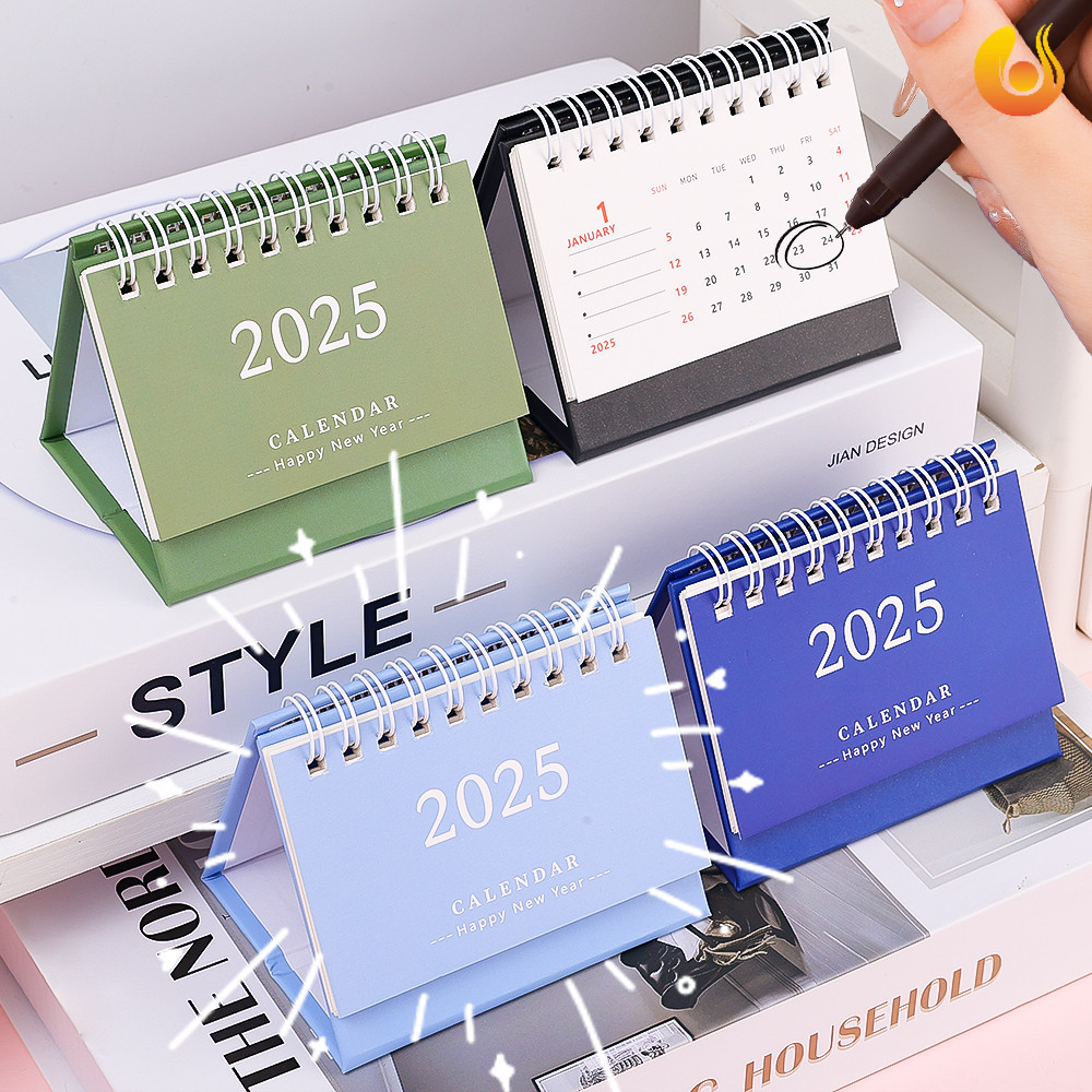 2025 Simple Solid Color Daily Use Desk Standing Calendars - Mini To Do ...