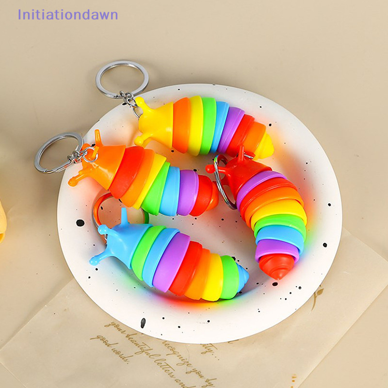 [Initiationdawn] Mini Fidget Slug Keychain Toys 3D Articulated Stretch ...