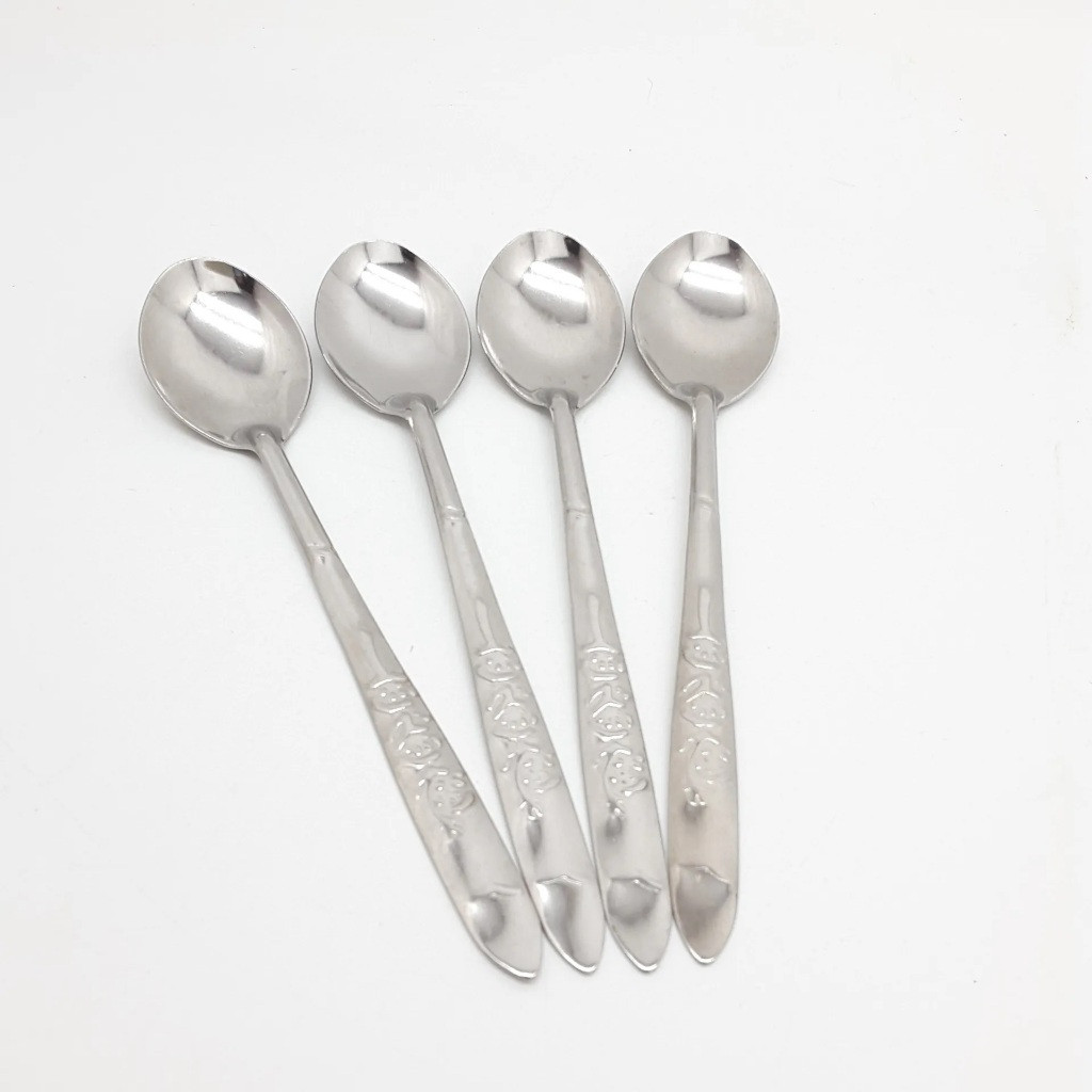 4pcs Spoon Short Handle Stainless Steel Teaspoons Creative For Ice ...