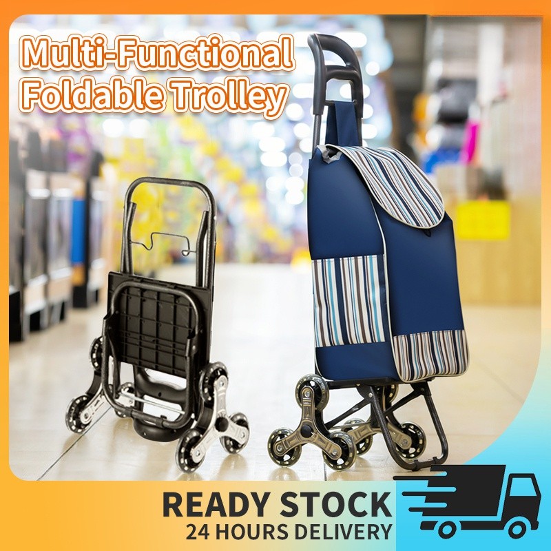 High quality foldable wheeled heavy duty shopping trolley rack easy ...