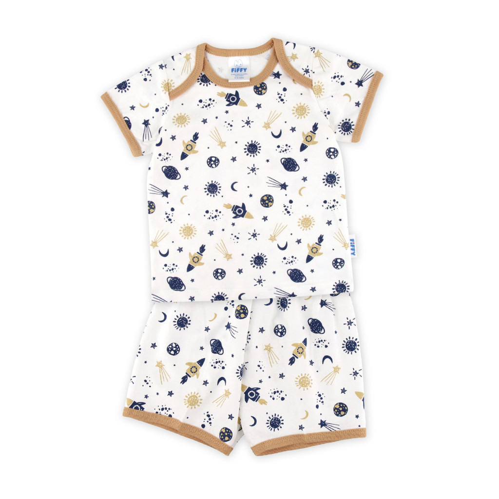 FIFFY STARRY NIGHT SHORT SLEEVE VEST SUIT | Shopee Malaysia