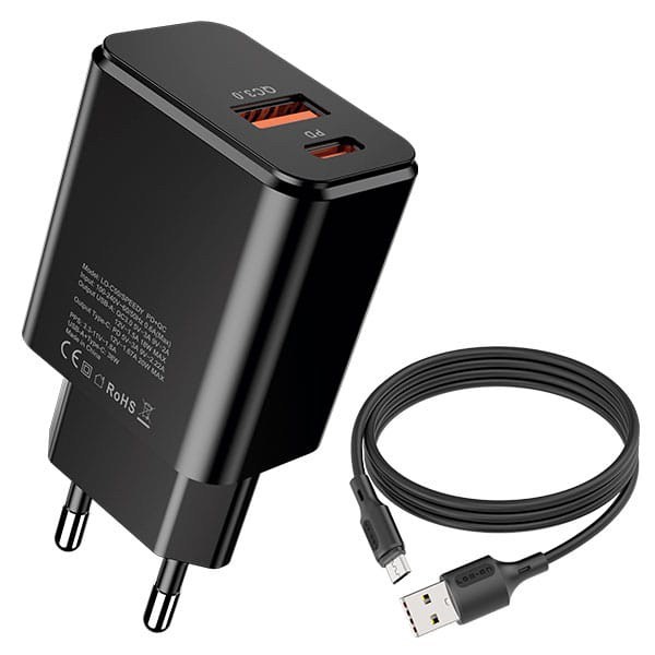 LOGON CHARGER - TC LOG ON SPEEDY MICRO USB LO-C50 PD20W FAST CHARGING ...