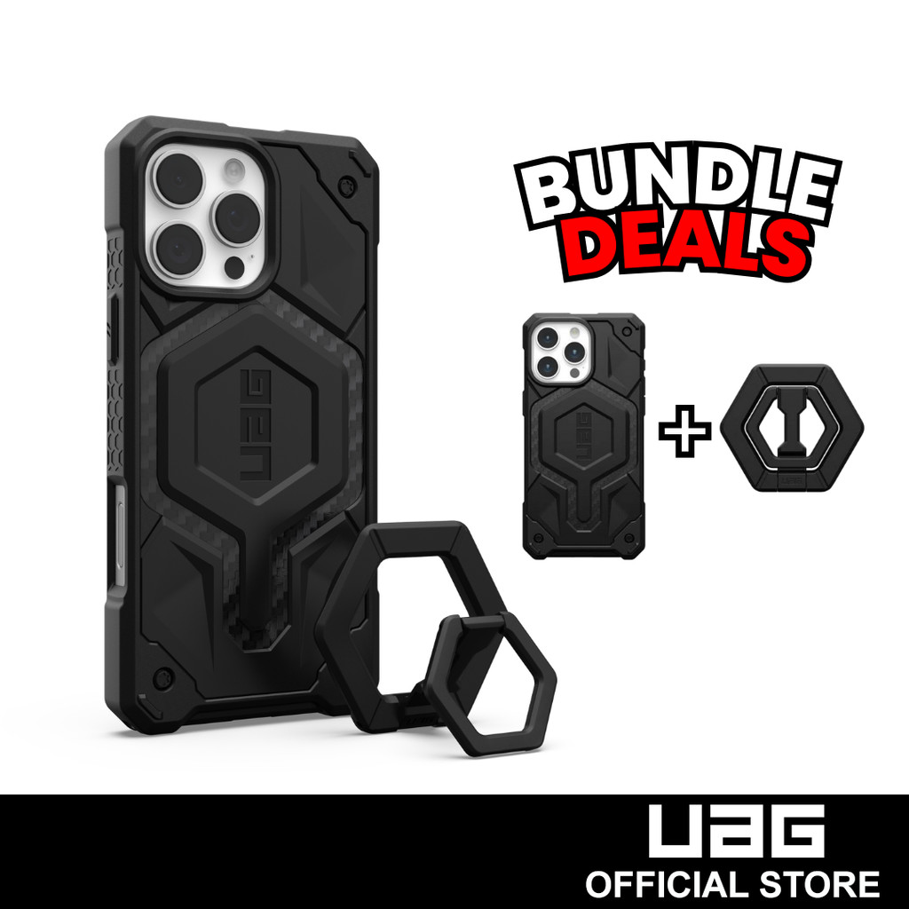 UAG iPhone 16 Pro Max Monarch Pro MagSafe Bundle - Carbon Fiber/Black ...