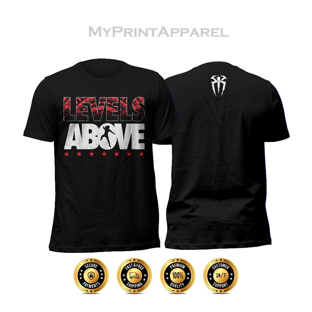WWE Roman Reigns Levels Above Wrestling 100% Cotton tshirt 109 | Shopee ...