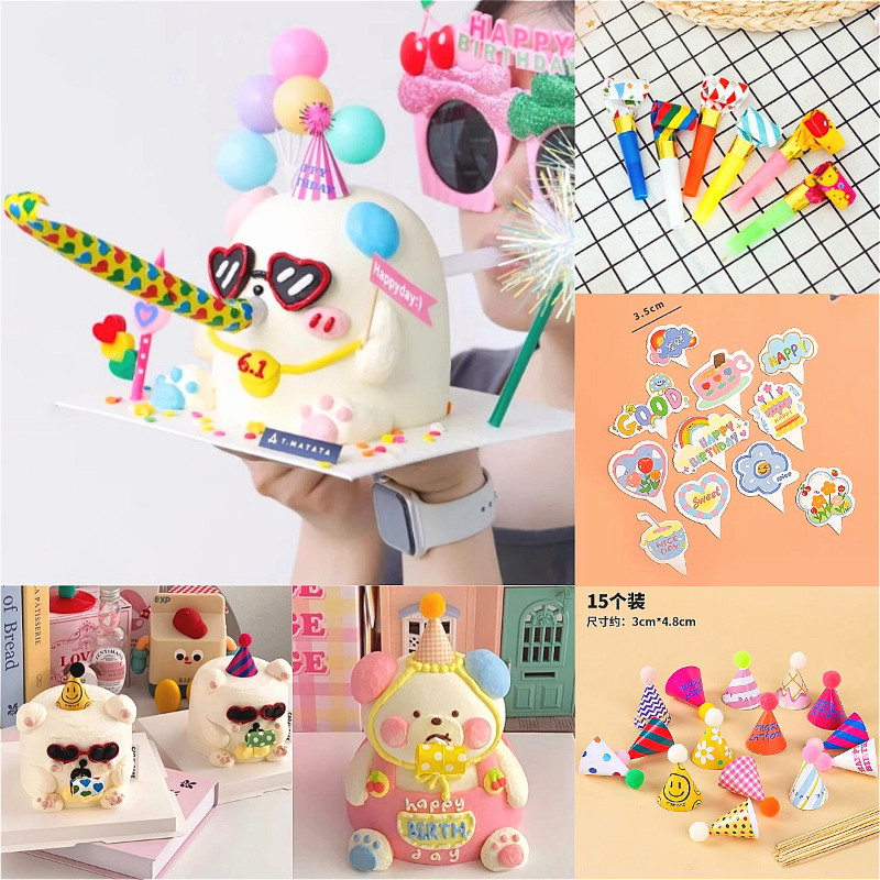 3D cake decoration blowing dragon whistle blowing roll Korean style ...