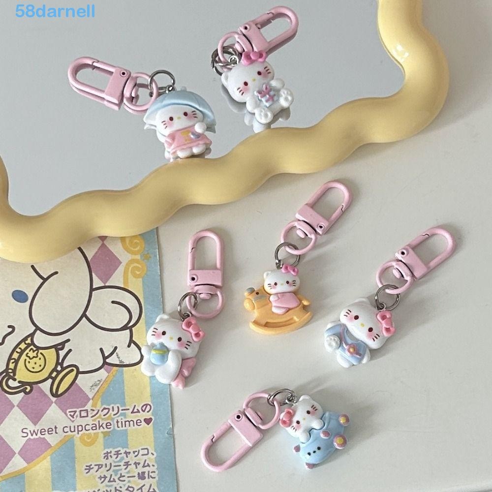 DARNELL Car Key Ring, Cartoon Creative Pink Kt Cat Keychain, 3D Cute ...