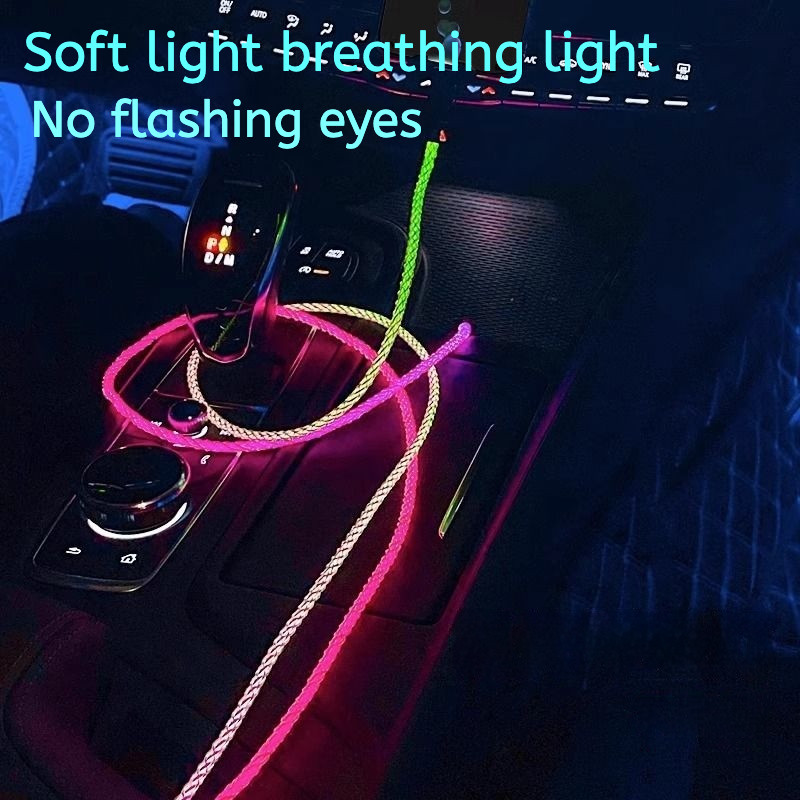 Luminous Fast Charging Cable RGB Breathing Light USB Cable Type C 30W ...
