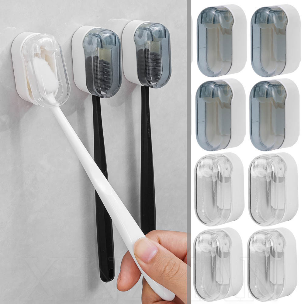 Wall-Mounted Toothbrush Holder - Toothbrush Head Dust Protection Cover ...