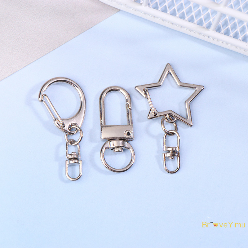 [BraveYimu] 10Pcs Star Pentagram D-shaped Hollow Key Chain Rings ...