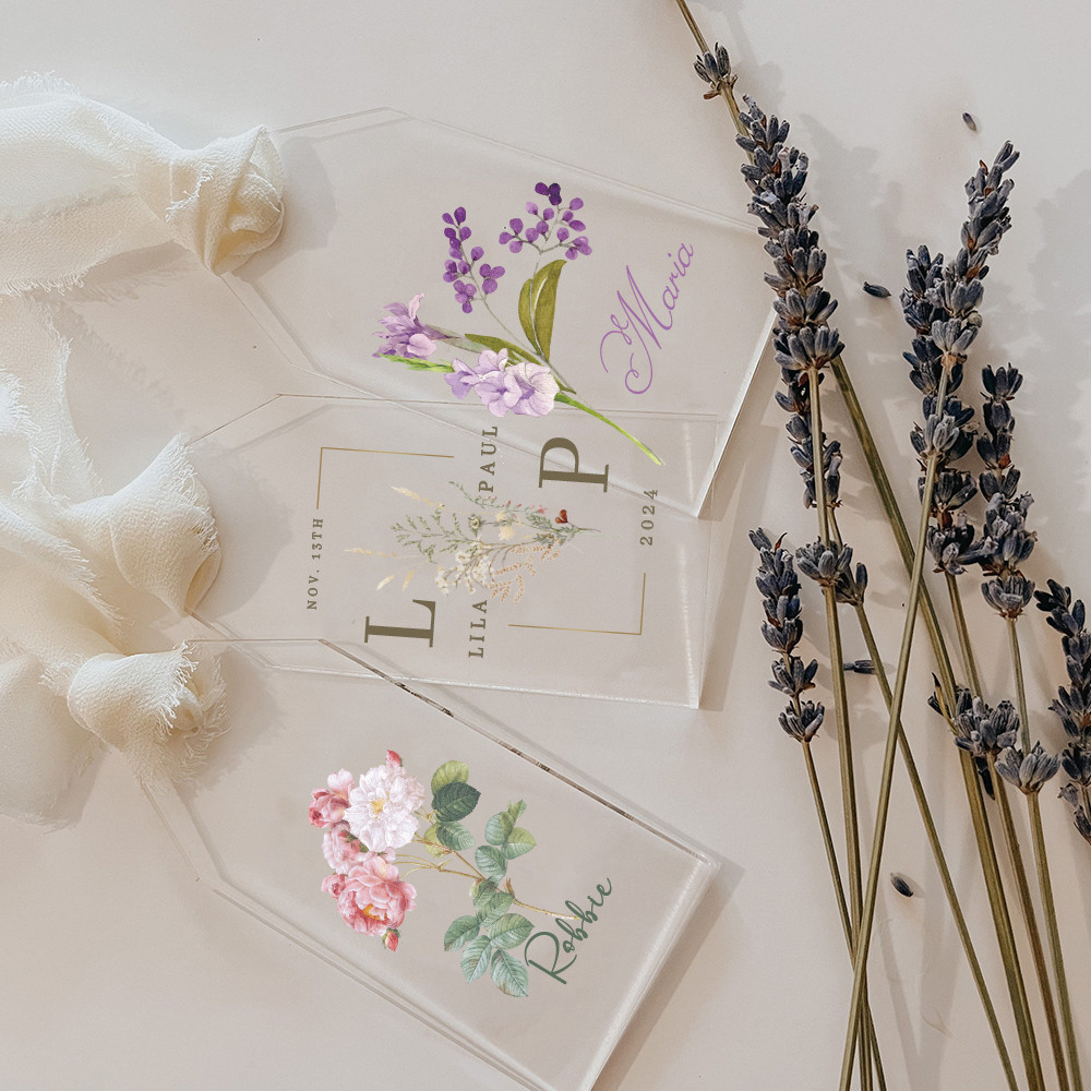 Custom Colored Acrylic Personalized Name Label For Wedding Favors Gifts ...