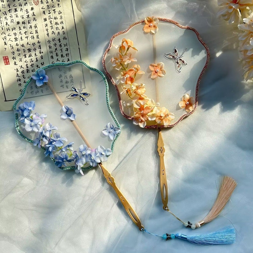 Ancient Style round Fan Butterfly Shaped Circular Fan Hanfu Small Fresh ...