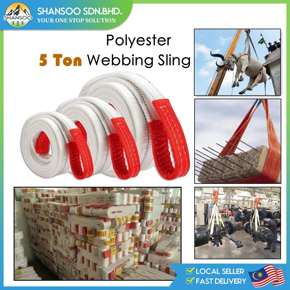 Polyester Fiber Crane Sling Strap Hoisting Flat Belt Trailer Rope ...