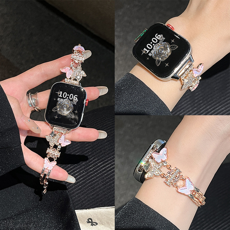 Bling Butterfly Girl's Watch Strap for Huawei Watch Fit 4 4 Pro Fit 3 2 ...