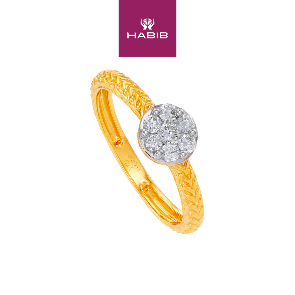 HABIB Round Diamond Ring in 375/9K Yellow Gold 269430524(YG) | Shopee ...