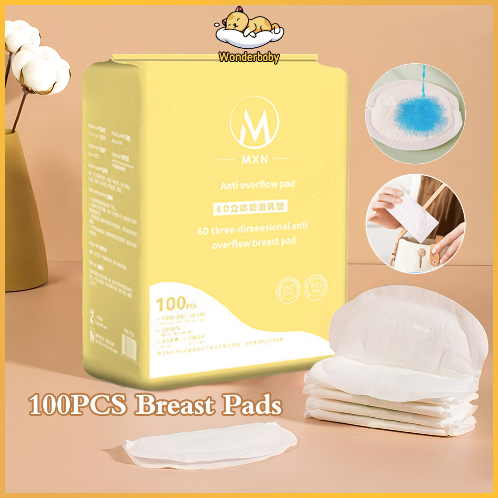 Wonderbaby 100pcs Disposable Breast Pad for Breastfeeding Anti-leak Nursing Pads 150ml ...