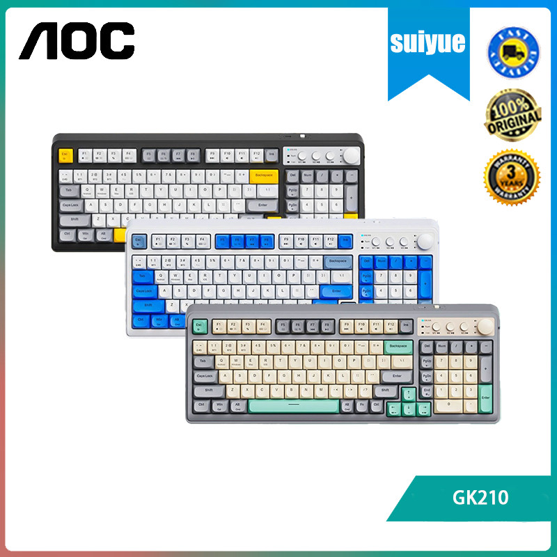 AOC GK210 Wireless Bluetooth keyboard three mode gaming cable gaming ...