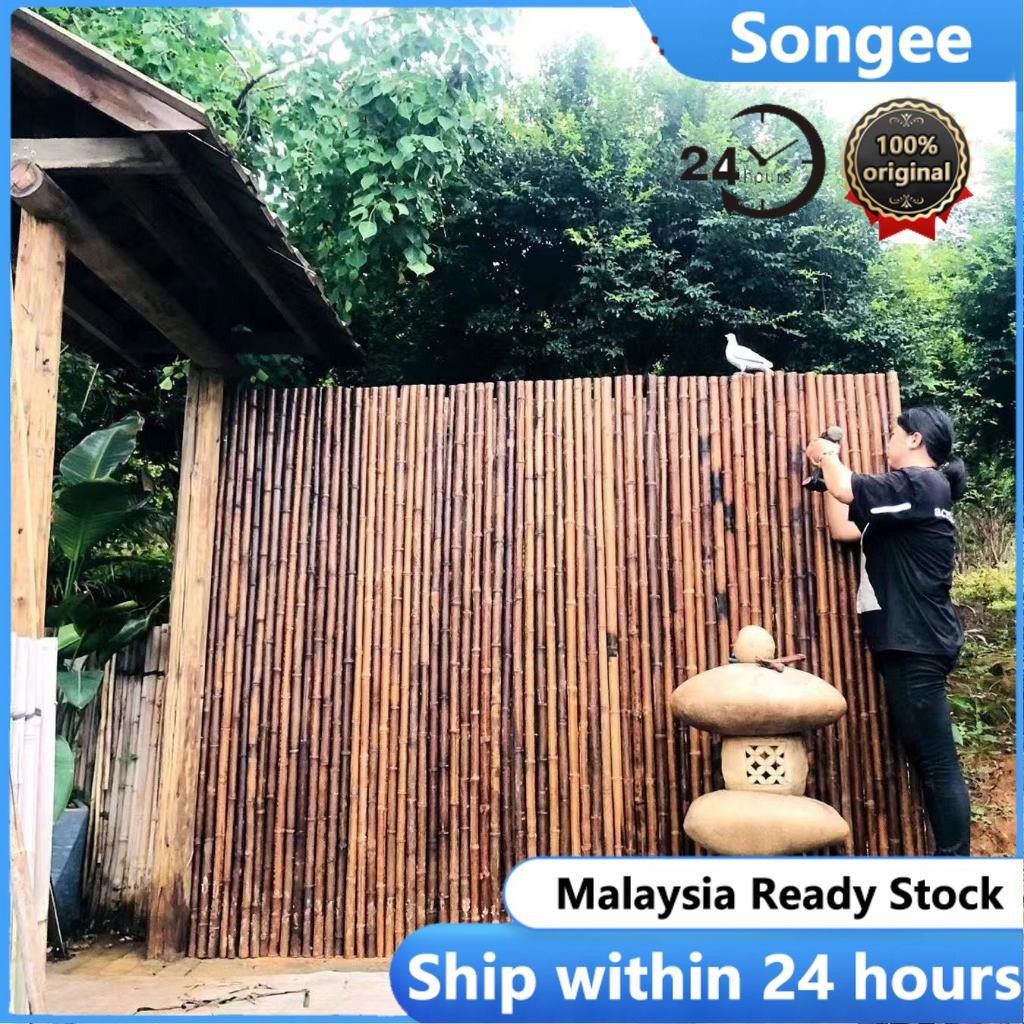 【Ship from klang】Outdoor Garden Bamboo Partition Wall Carbonized Bamboo ...