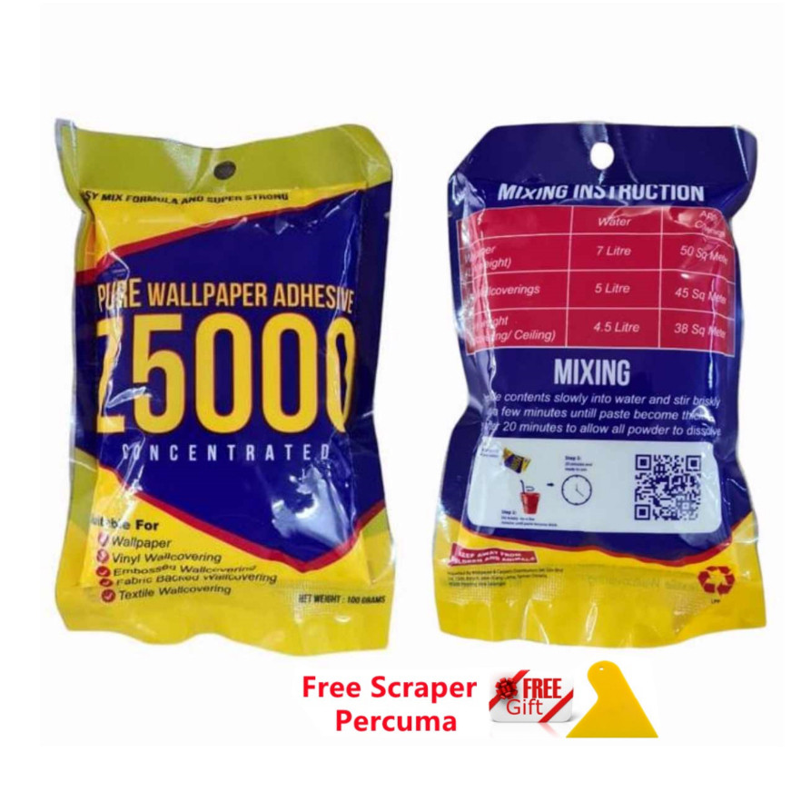 AGM Kertas Dinding Malaysia Ready Stock 100g Z5000 Concentrated Pure Wallpaper Adhesive Gum Glue ...