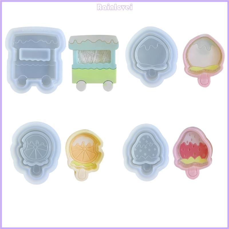 RAINL Ice Cream Resin Shaker Mold Silicone Quicksand Mould Resin Shaker ...