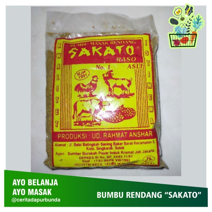 Original MINANG SAKATO POWDER RENDANG SEASONING 50 grams | Shopee Malaysia