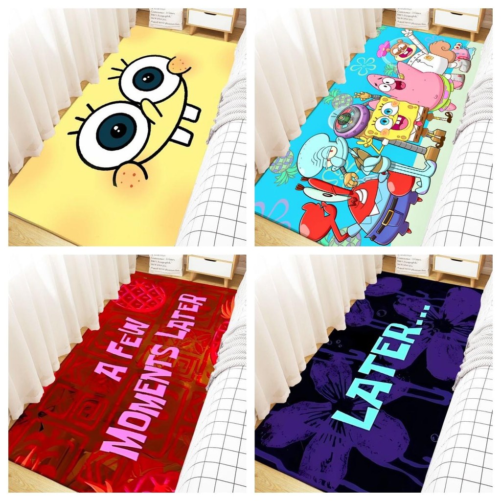 Bedroom Bedside Rug for Kids SpongeBob Patrick Star Squidward Tentacles ...