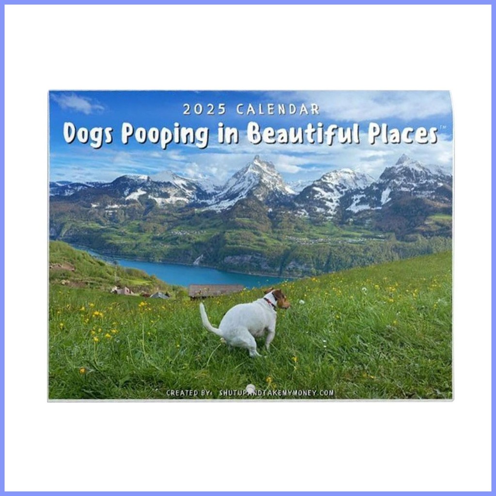 Dog Pooping Calendar Funny Square Planner Calendar Vertical Home ...