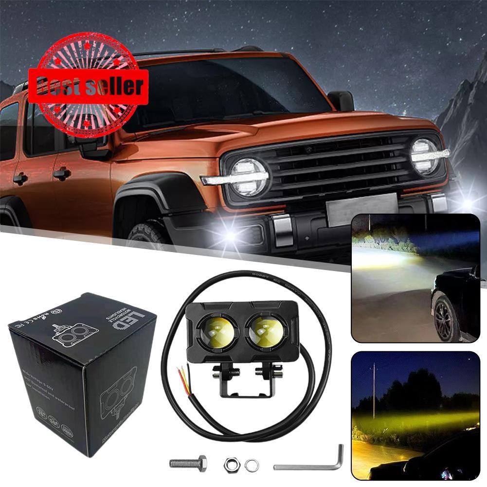 60w Motorcycle Led Lens Spotlight Double Lenses Spotlight Yellow Dual Lamp Light Fog Color V3b4 ...