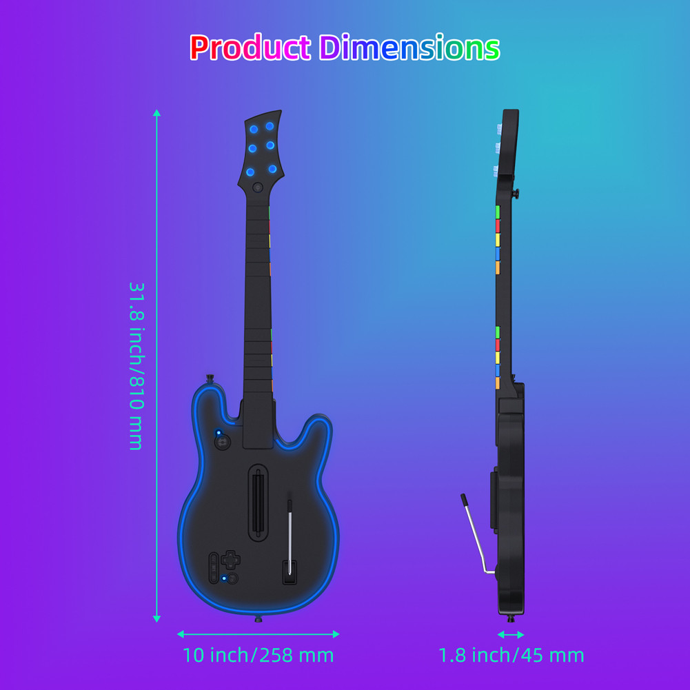 Wireless Guitar Controller with Strap & Wireless Dongle Console Remote ...
