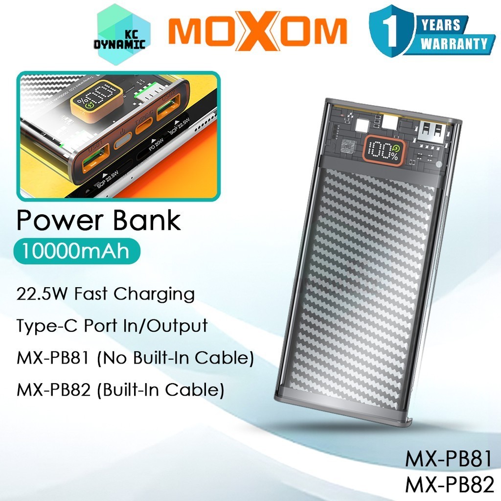 Moxom MX-PB81 10000mAh Powerbank 22.5W Fast Charging Power Bank Moxom ...