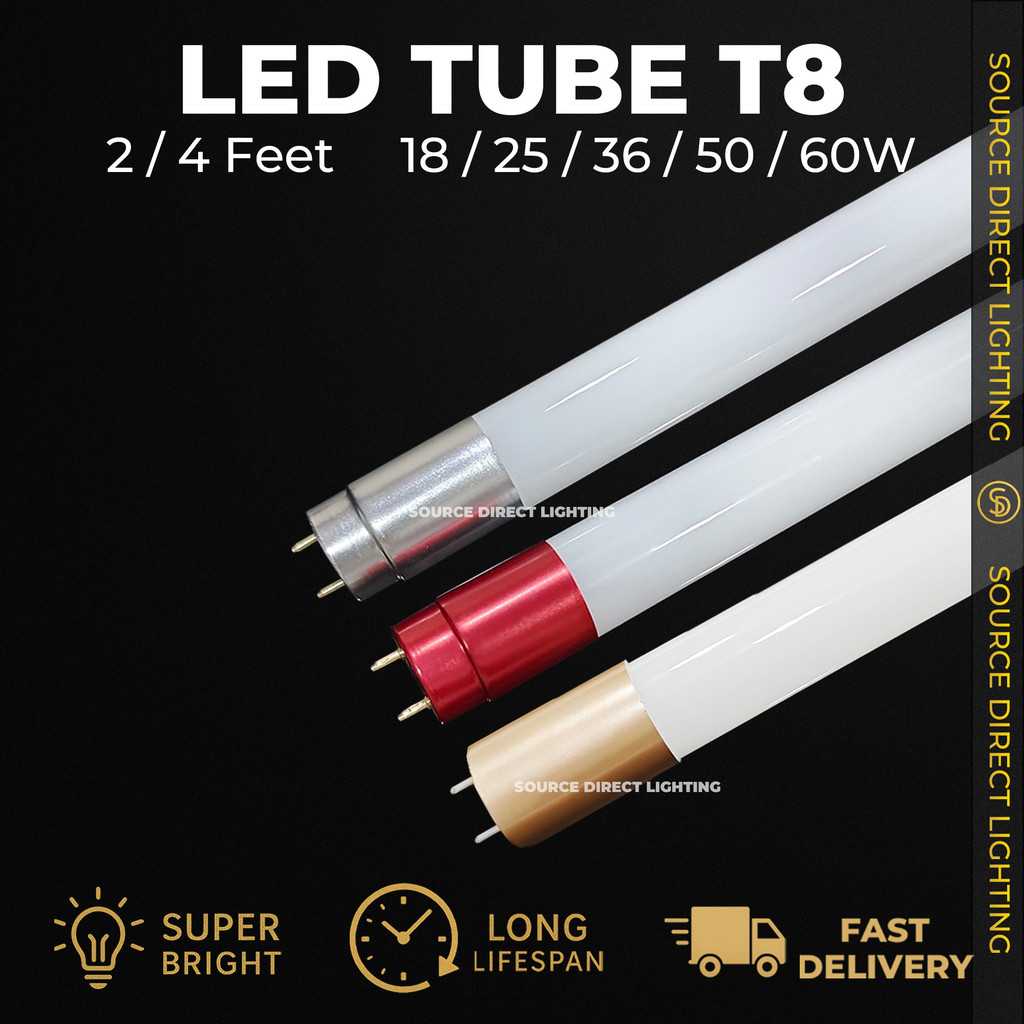 LED T8 Extra Bright 60W 4FT Light Tube Lampu Kalimantang Terang Dinding Siling Wall Ceiling ...