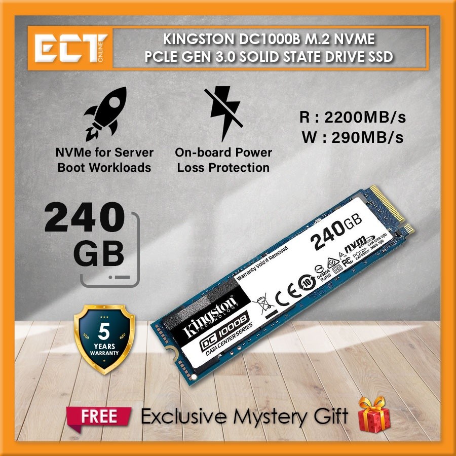 Kingston DC1000B M.2 NVMe 240GB 480GB 960GB PCle Gen 3.0 Solid State Drive SSD (R: 2200MB/s | W ...