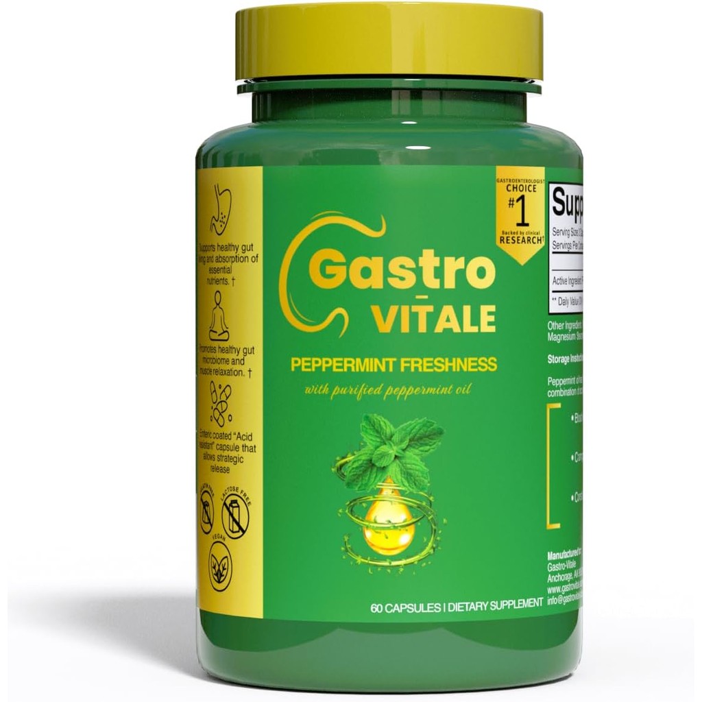 IBS Relief Peppermint Oil Capsules – Vegan Enteric-Coated for Gas ...