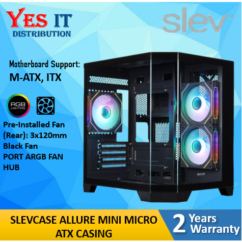 Slevcase ALLURE MINI Compact Panoramic MATX PC Case | Shopee Malaysia