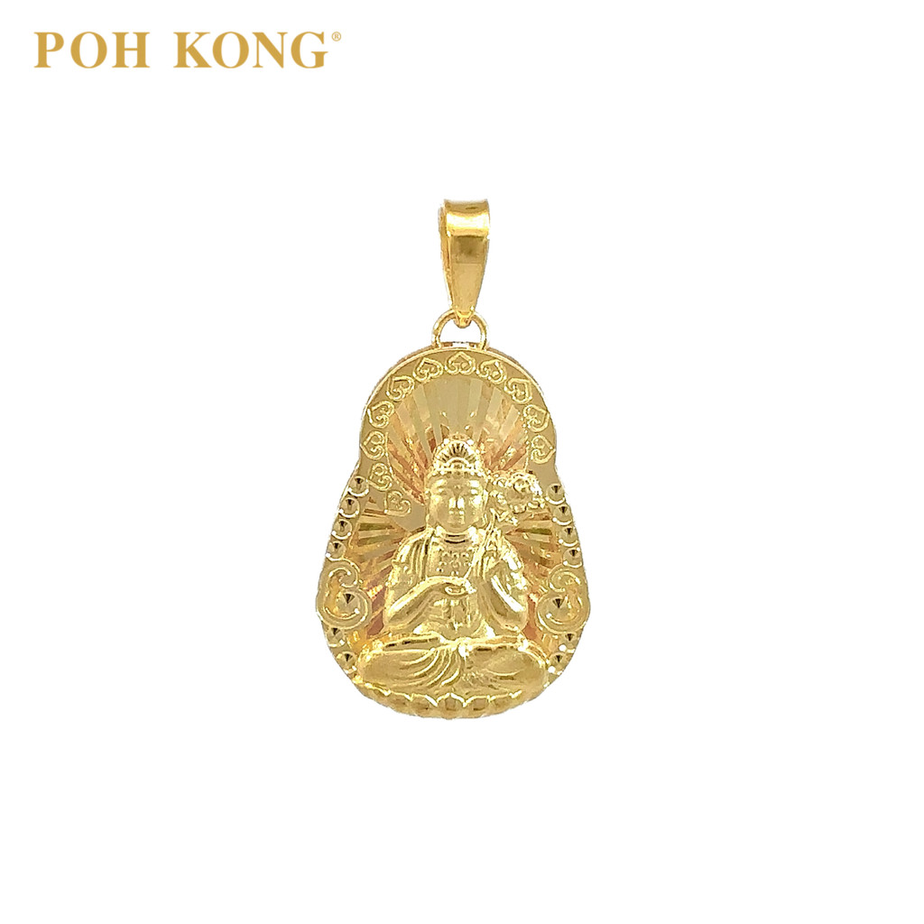 POH KONG 999/24K Yellow Gold Exquisite GuanYin Pendant | Shopee Malaysia