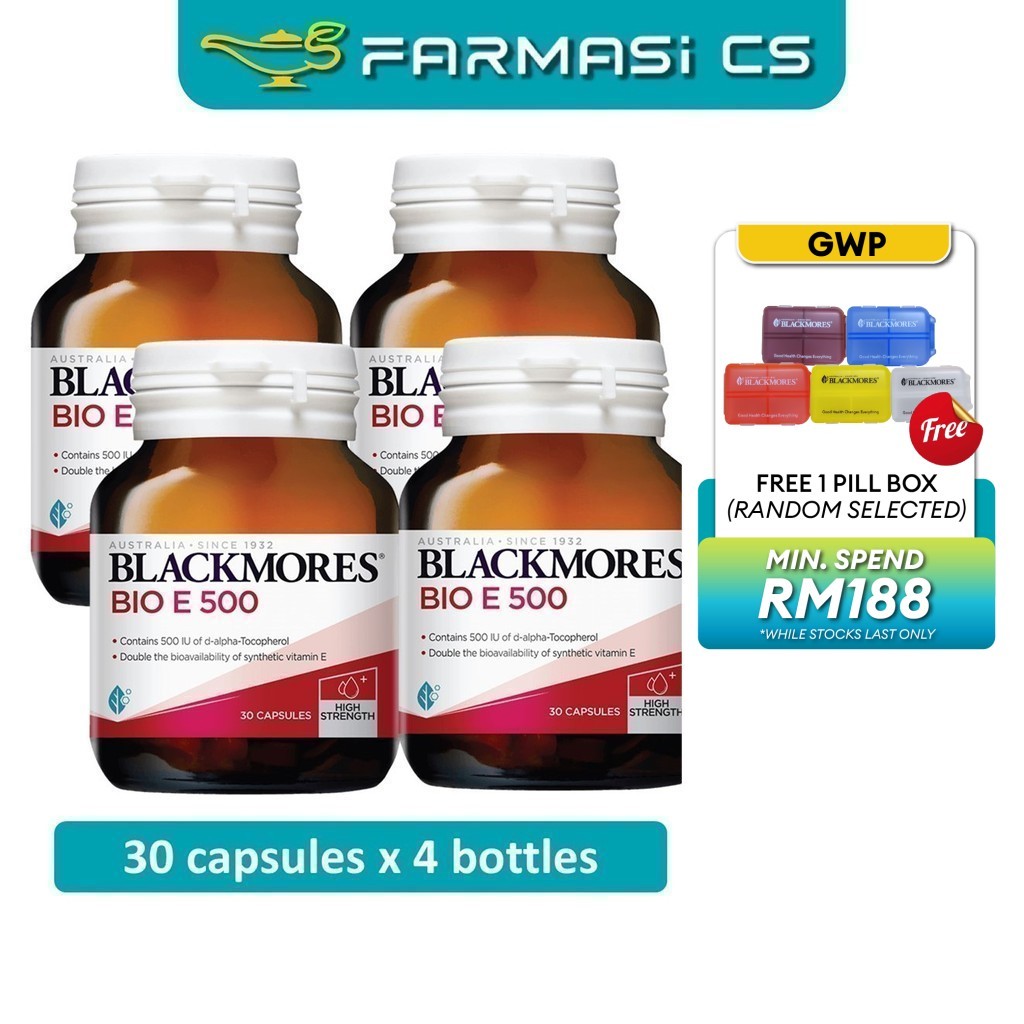 BLACKMORES Bio E 500 - Vitamin E 30 capsules x 4 bottles EXP:01/2027 ...